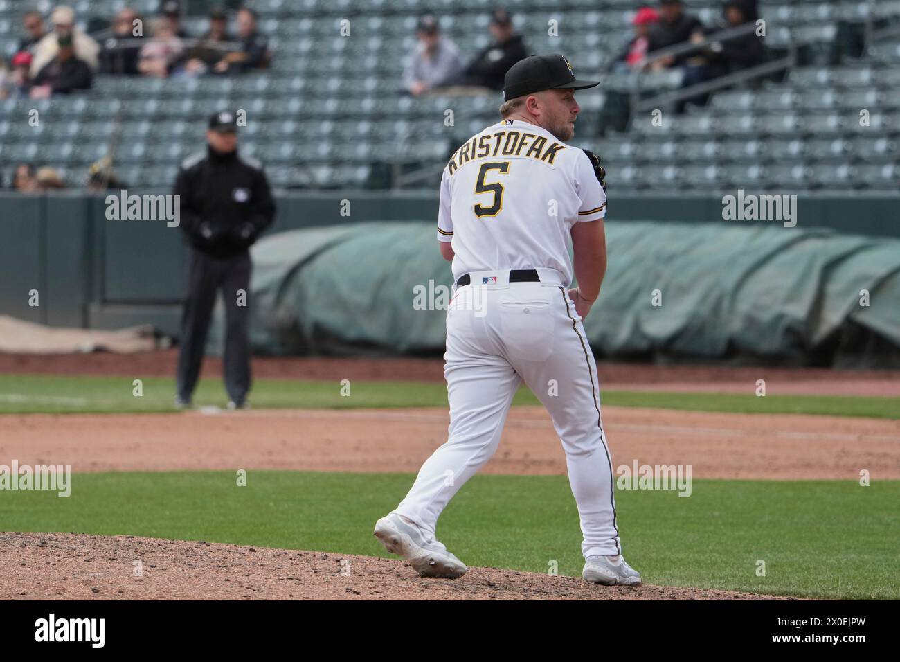 Salt Lake UT, USA. 7th Apr, 2023. Sale Lake pitcher Zac Kristofak (5 ...
