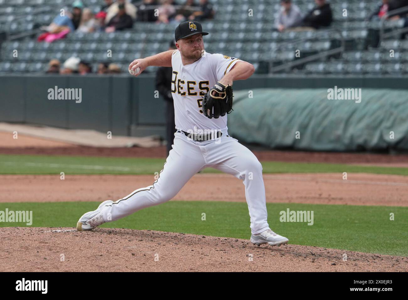 Salt Lake UT, USA. 22nd Apr, 2023. Sale Lake pitcher Zac Kristofak (5 ...