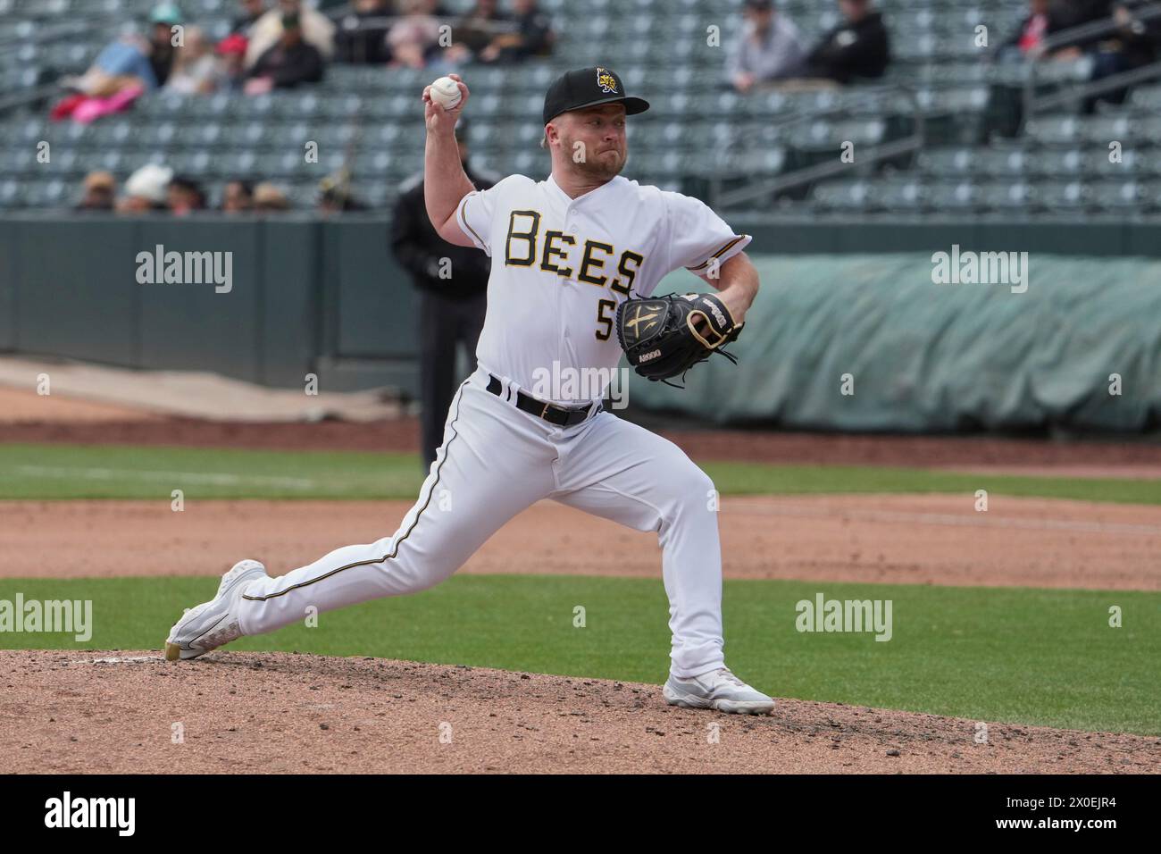 Salt Lake UT, USA. 22nd Apr, 2023. Sale Lake pitcher Zac Kristofak (5 ...