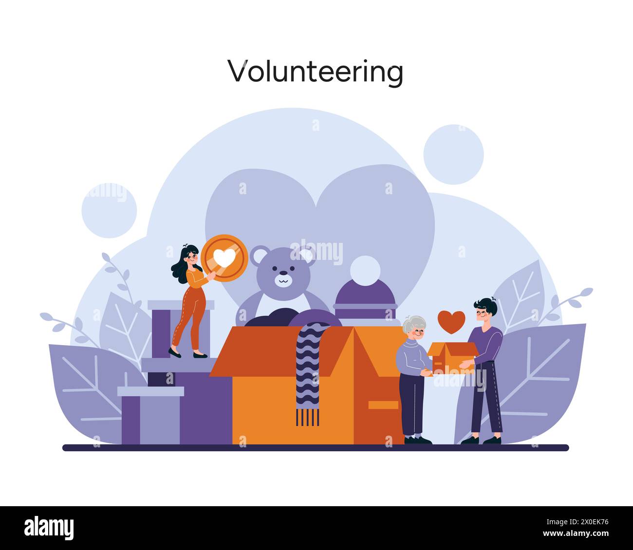 Volunteering set. A heartfelt illustration showcasing the spirit of ...