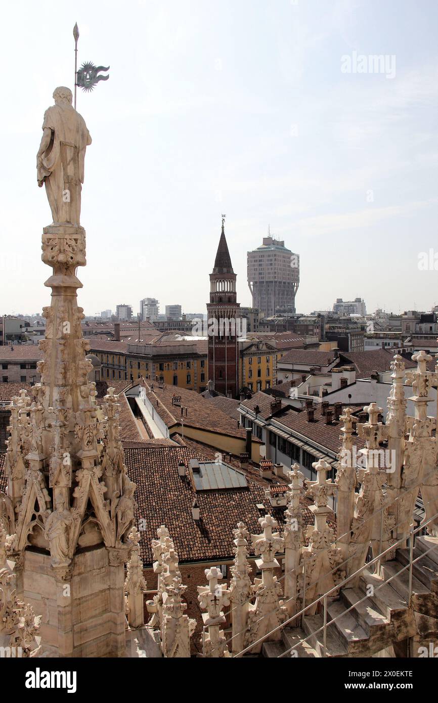Stone lace of sculptures and spires of the Cathedral, Standard-bearer ...
