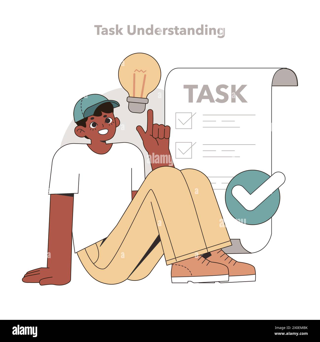 Task Understanding concept. An insightful team member with a lightbulb ... Task Understanding concept. An insightful team member with a lightbulb ...