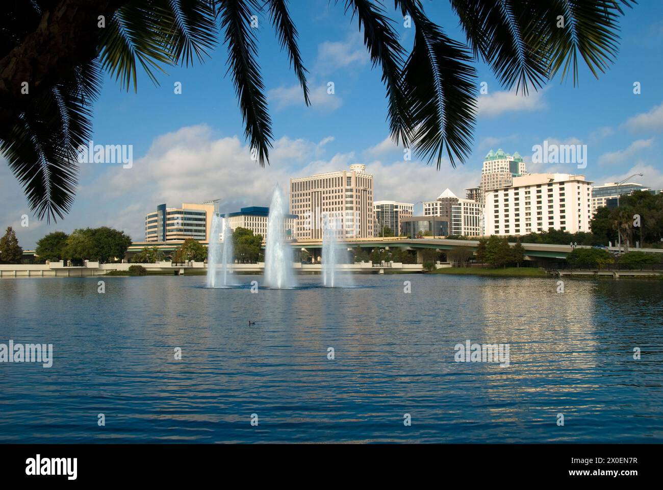 Fountain in center lake city hi-res stock photography and images - Alamy