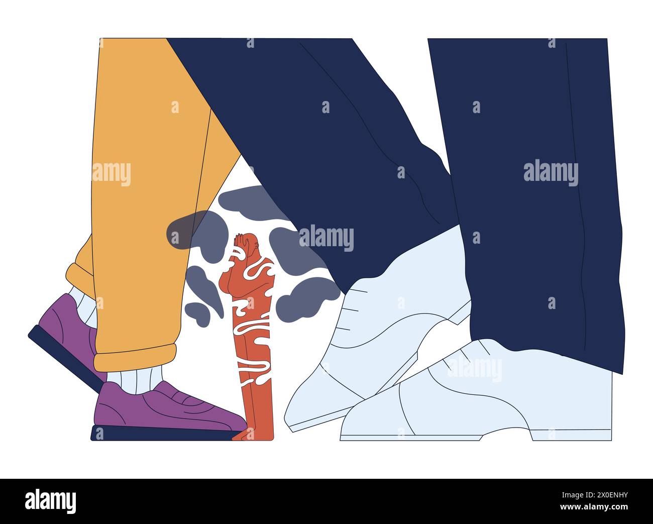 Fear of inferiority. A tiny inferior person among huge people. A person ...