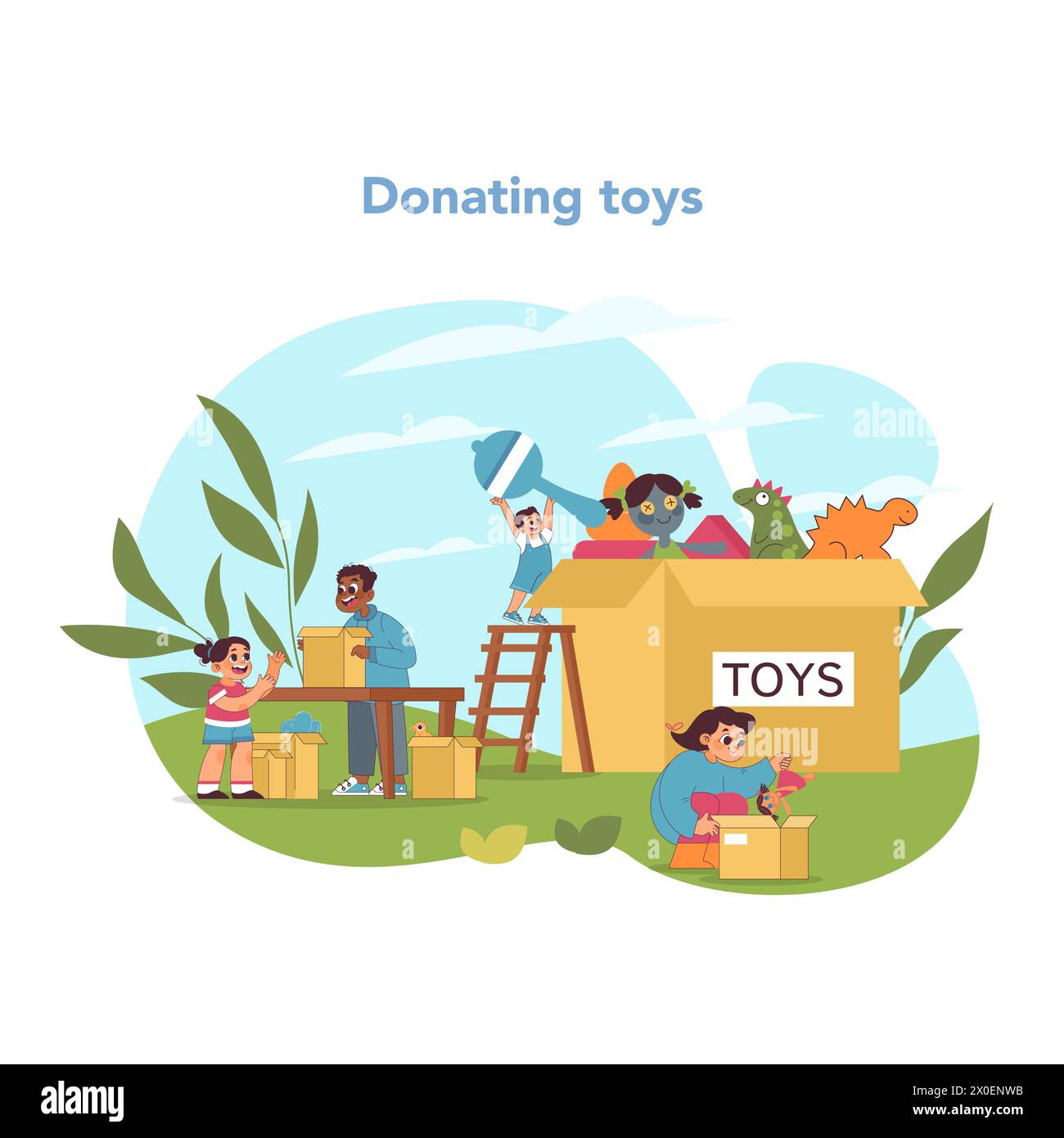 Kids sharing toy Cut Out Stock Images & Pictures - Alamy