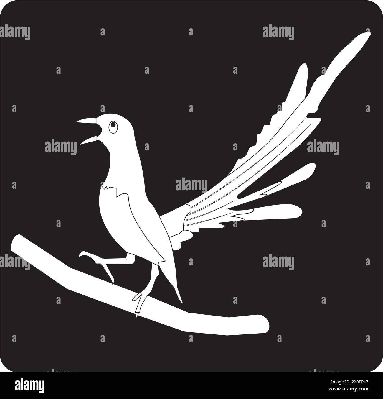 Stone magpie,icon logo vector design illustration Stock Vector Image ...