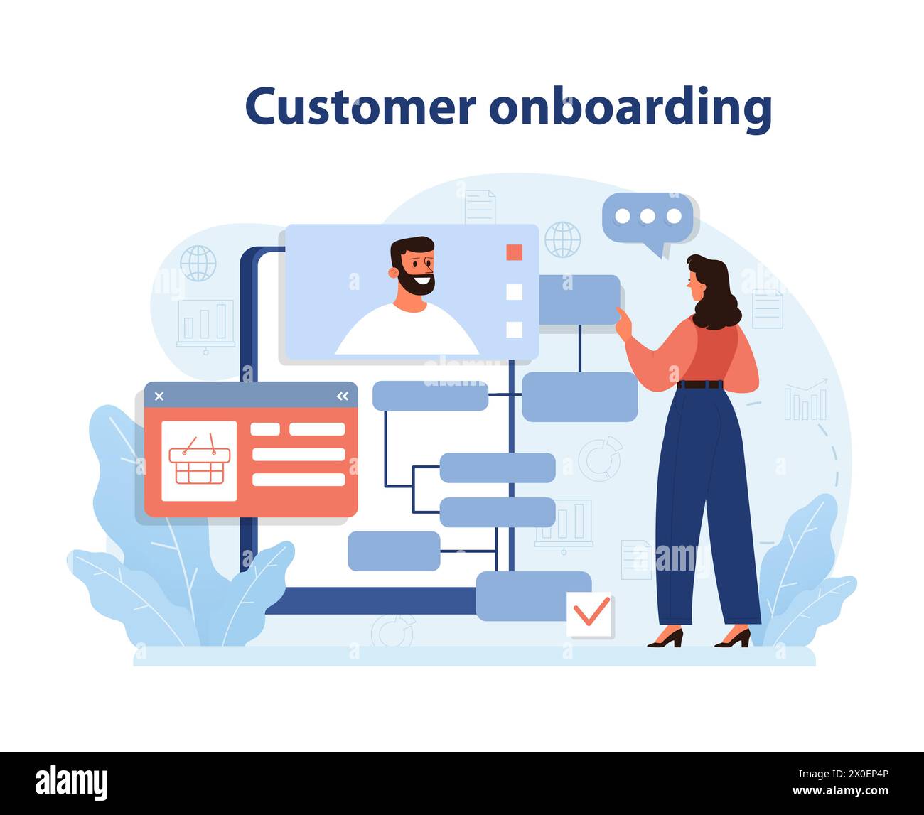 Woman engages in a digital customer onboarding process, interfacing ...