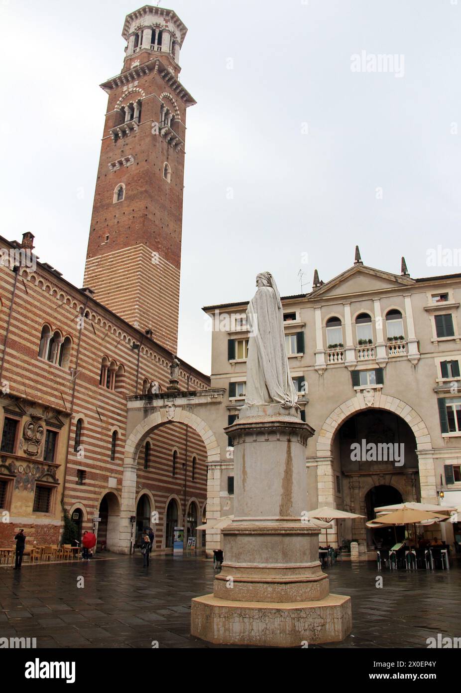 Torre dei Lamberti, Verona's tallest medieval tower, built in 1172, at ...