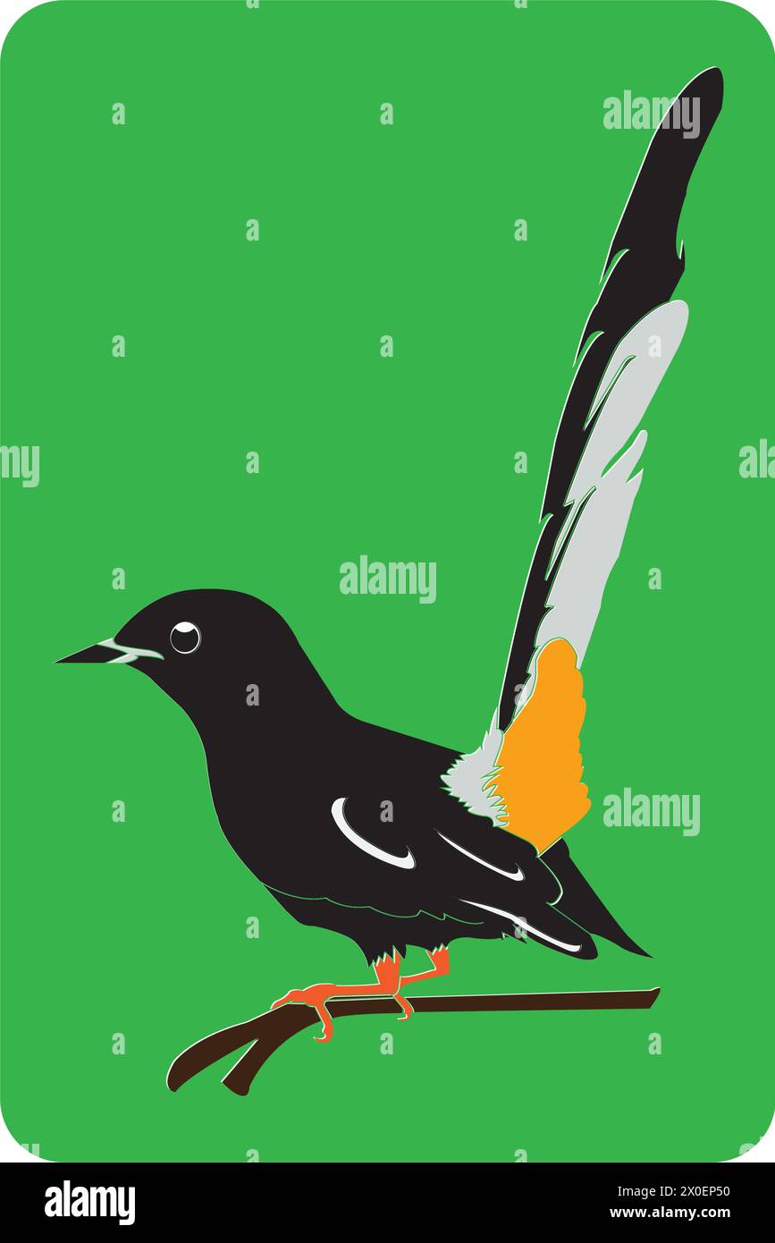 Stone magpie,icon logo vector design illustration Stock Vector Image ...