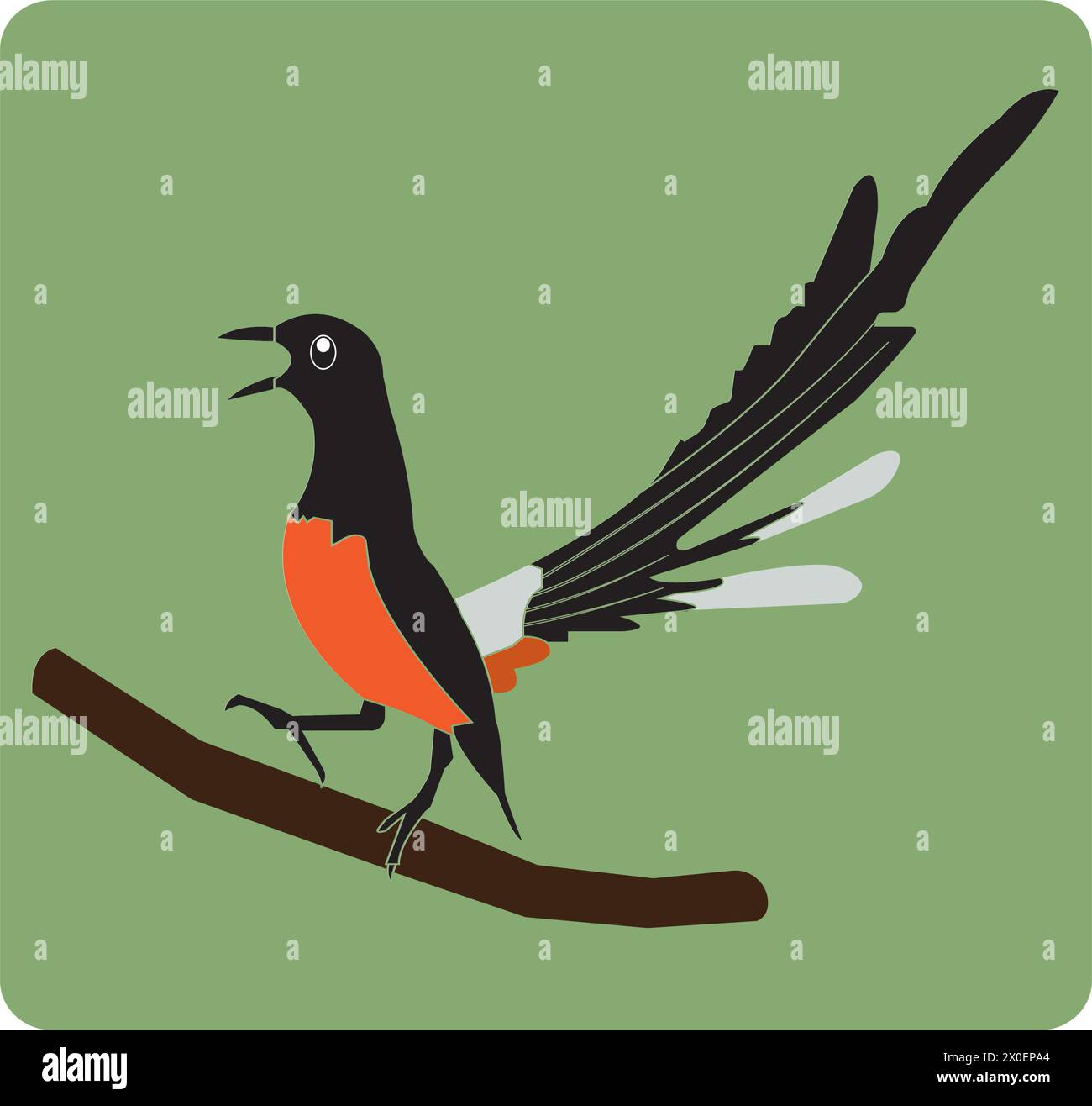 Stone magpie,icon logo vector design illustration Stock Vector Image ...