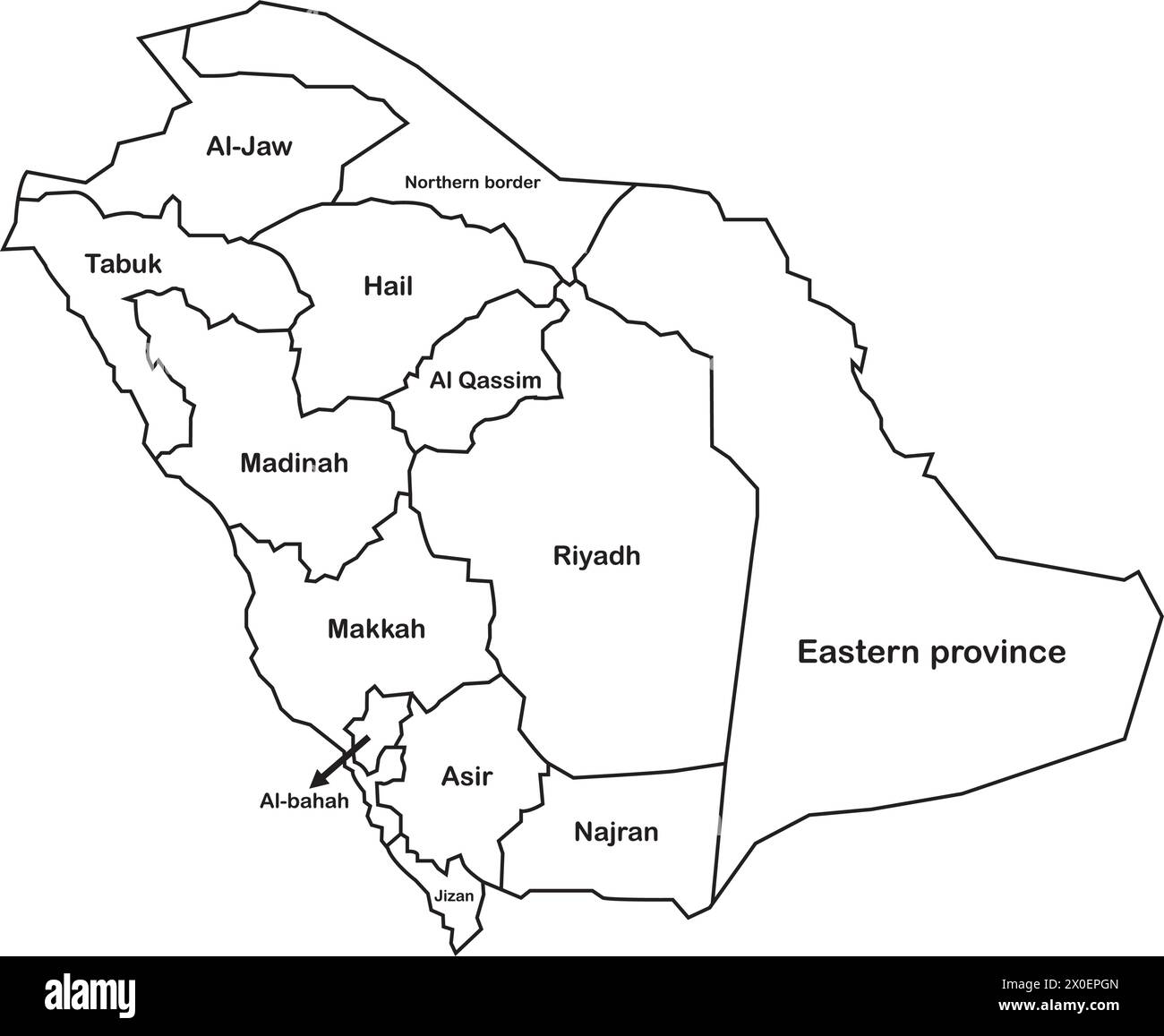 Saudi arabia political map capital Cut Out Stock Images & Pictures - Alamy