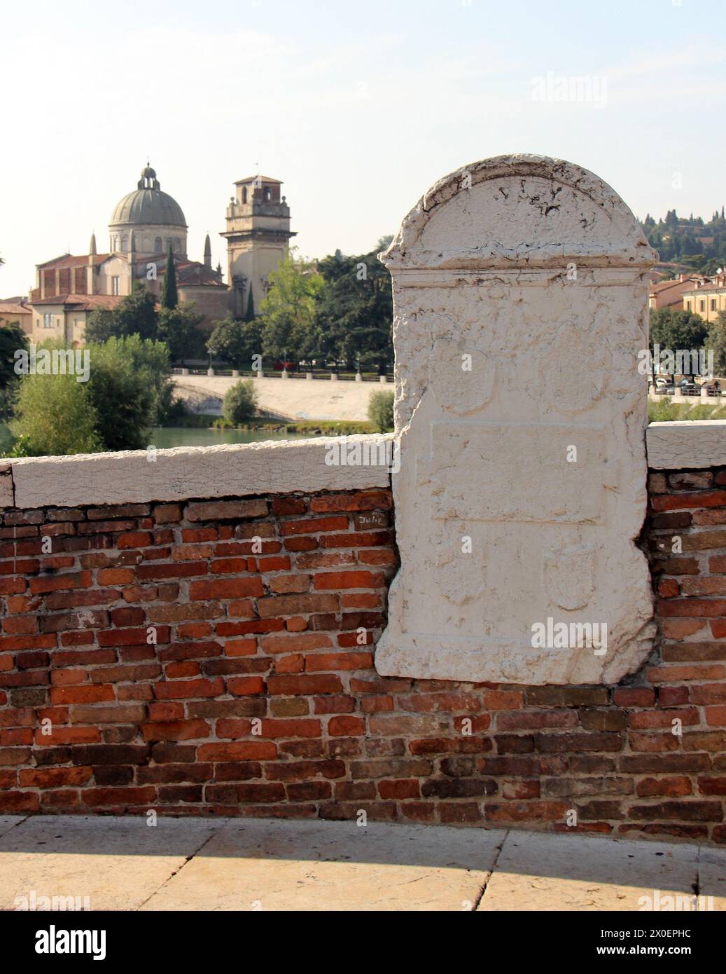Ancient Roman stone tablet with latin script built into the Ponte ...