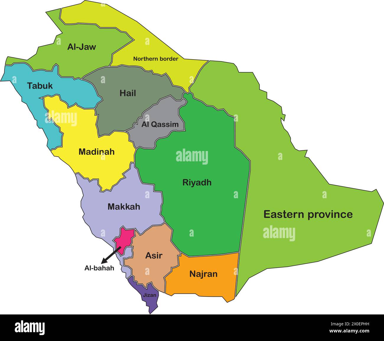 Saudi arabia political map capital Cut Out Stock Images & Pictures - Alamy