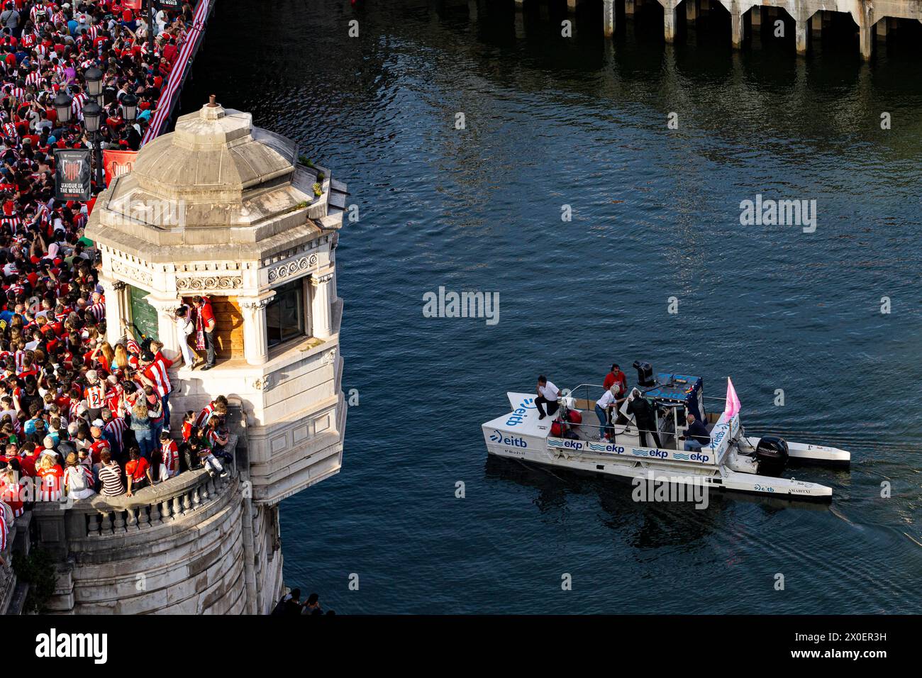 Bilbao. Spain. 20240412, Athletic Club players and supporters celebrate ...