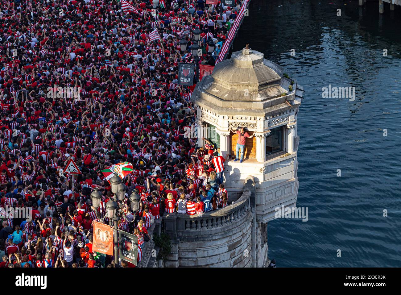 Bilbao. Spain. 20240412, Athletic Club players and supporters celebrate ...