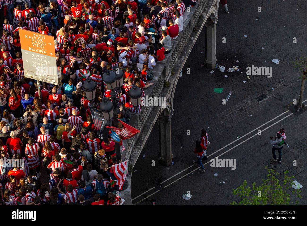 Bilbao. Spain. 20240412, Athletic Club players and supporters celebrate ...