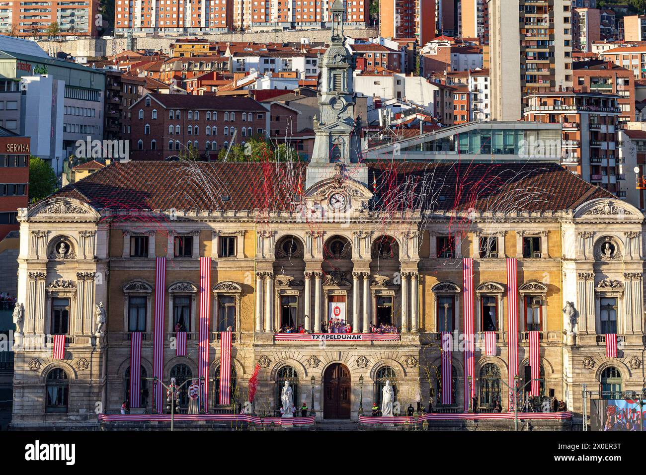 Bilbao. Spain. 20240412, Athletic Club players and supporters celebrate ...