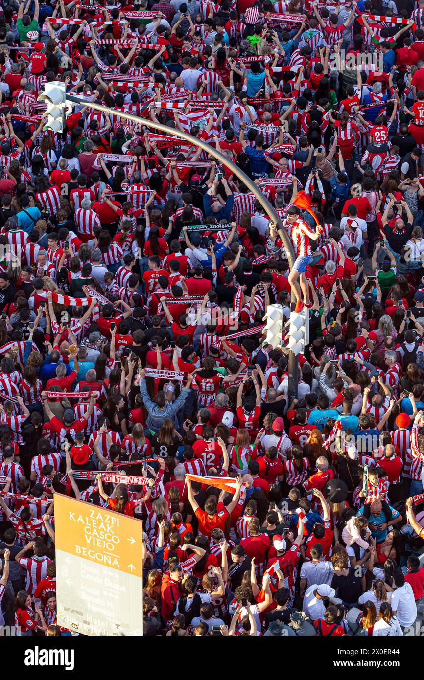 Bilbao. Spain. 20240412, Athletic Club players and supporters celebrate ...