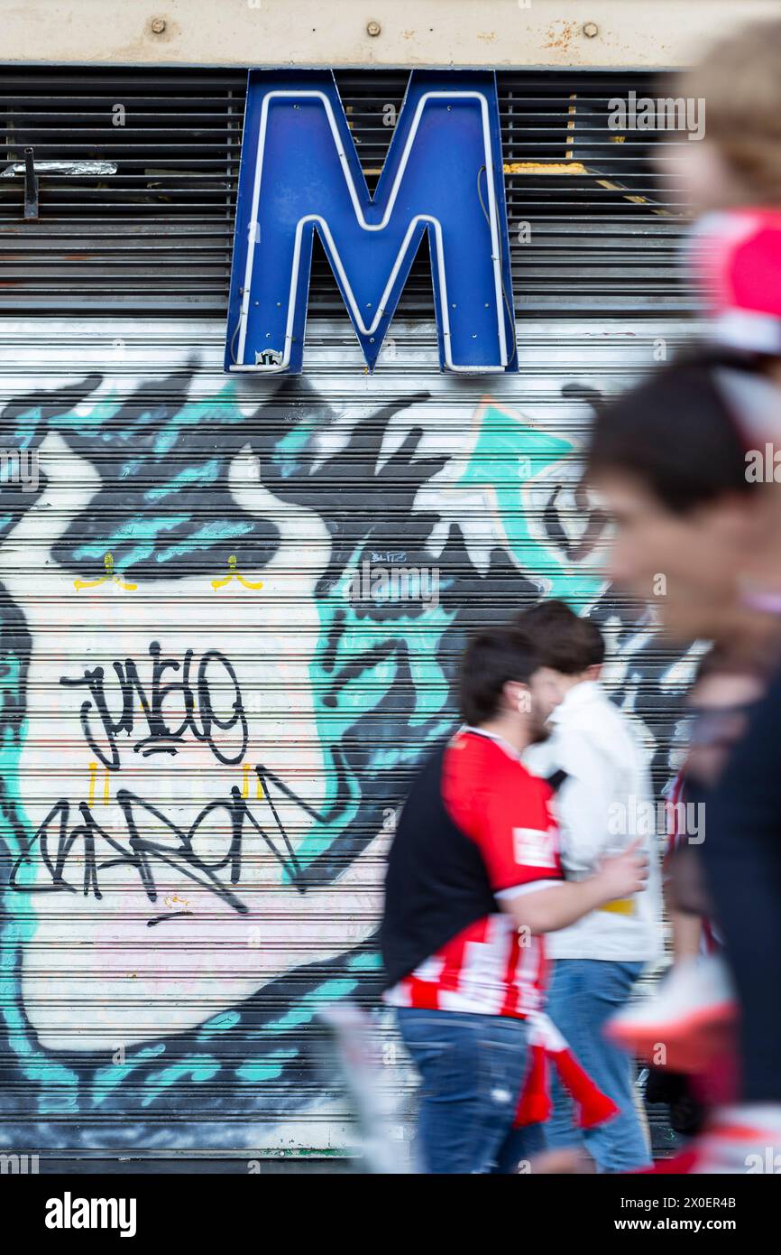 Bilbao. Spain. 20240412, Athletic Club players and supporters celebrate ...