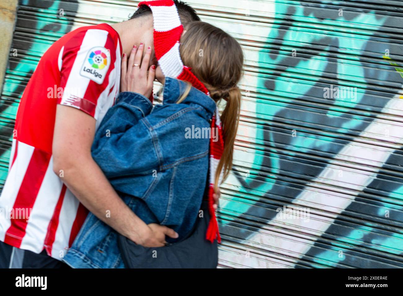 Bilbao. Spain. 20240412, Athletic Club players and supporters celebrate ...