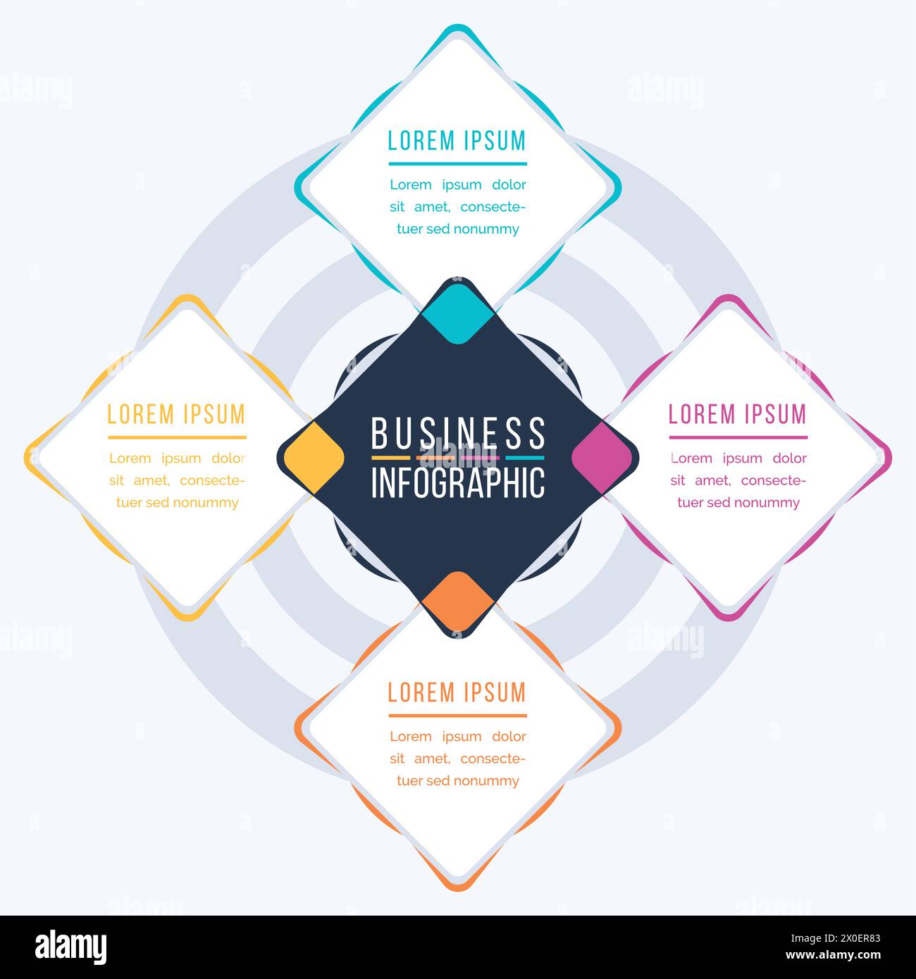 Business Infographic 4 Steps, objects, elements or options infographics ...