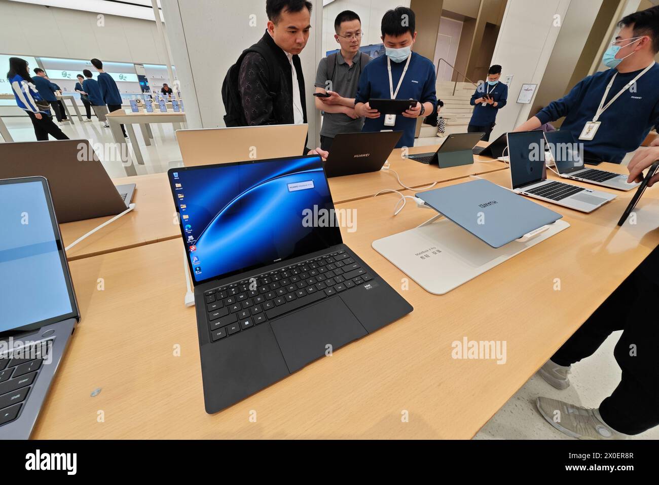 SHANGHAI, CHINA - APRIL 11, 2024 - Customers experience the MateBook X ...