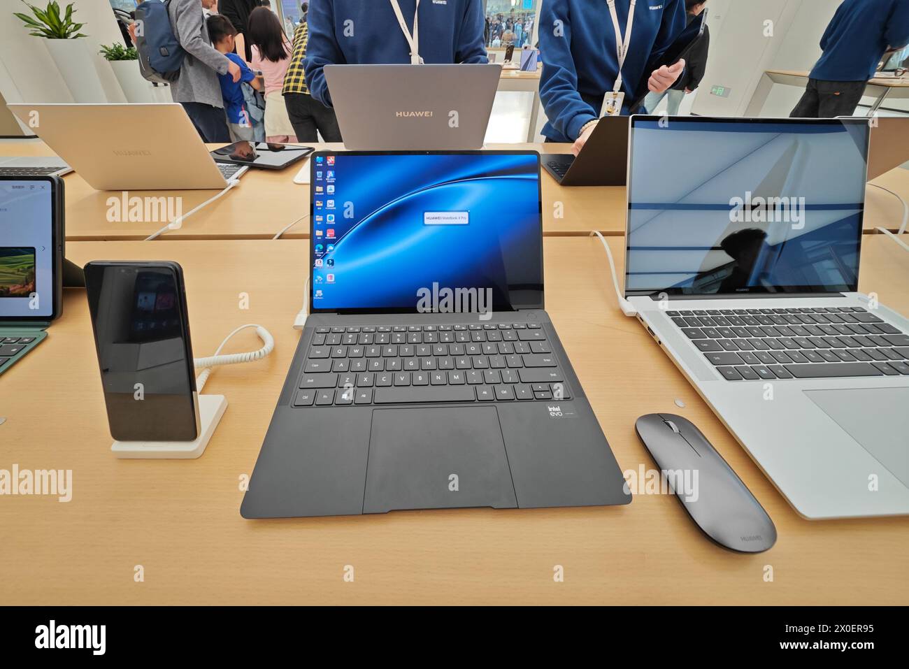 SHANGHAI, CHINA - APRIL 11, 2024 - Customers experience the MateBook X ...