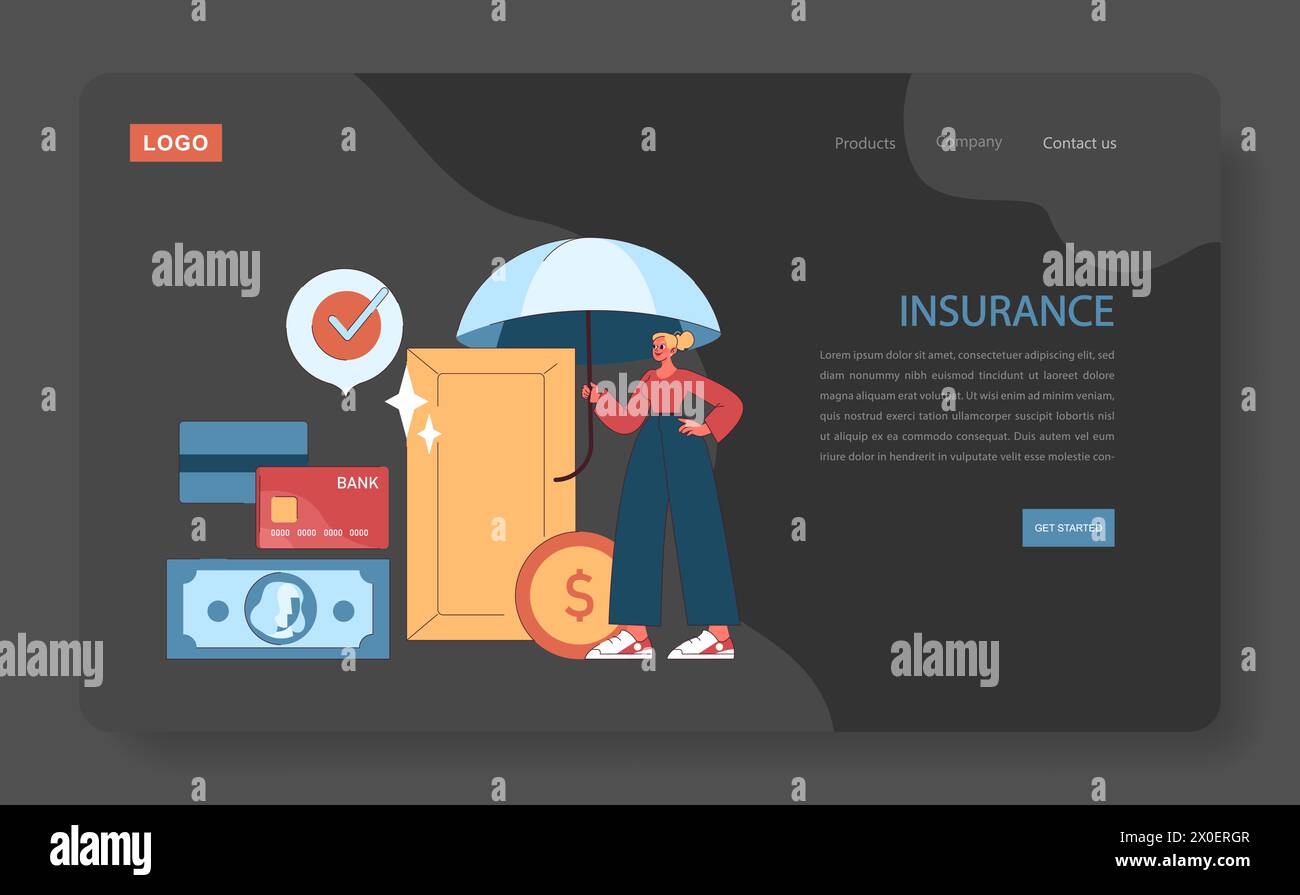 Financial planning web or landing. Safeguarding financial resources ...