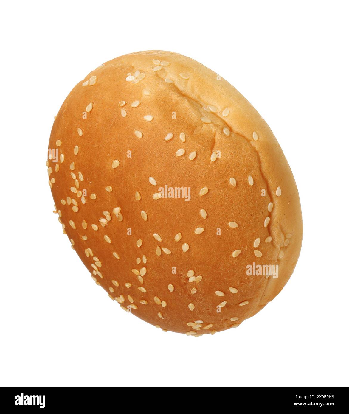 One fresh burger bun isolated on white Stock Photo - Alamy