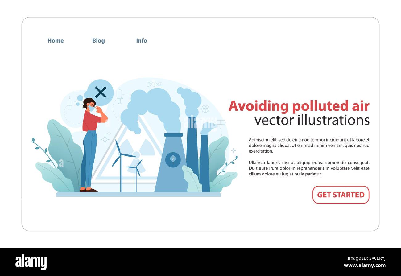 Air Pollution Avoidance Illustration. An individual covers his nose ...