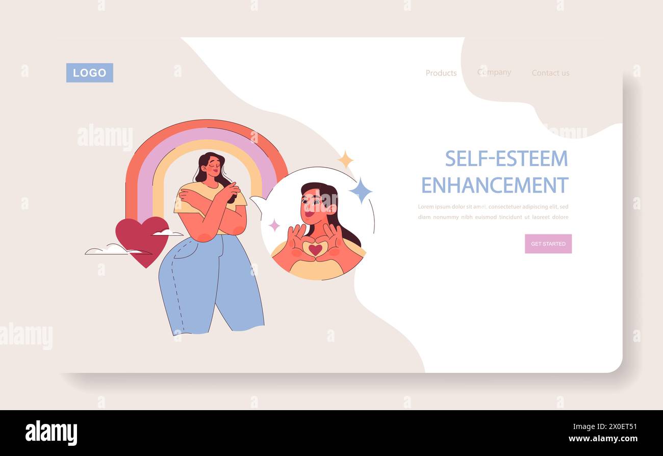 Self-Esteem Enhancement concept. Celebrating self-worth with positive ...