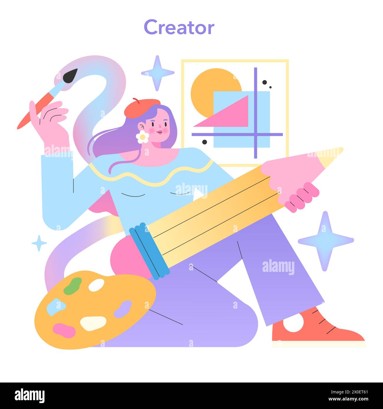 Creator concept. Artistic spirit captured with vibrant colors and ...