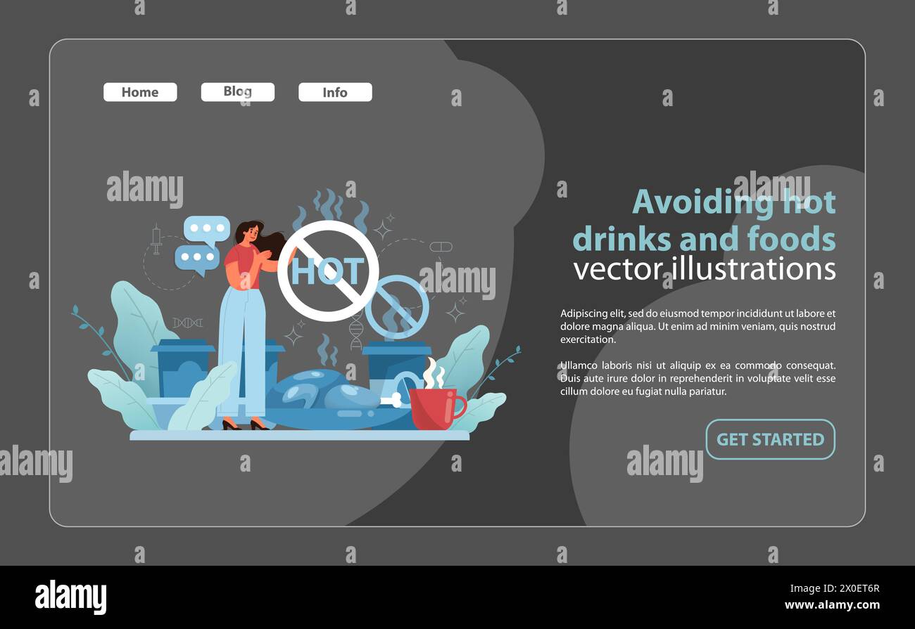 Temperature Caution in Diet. A detailed illustration showcasing the ...