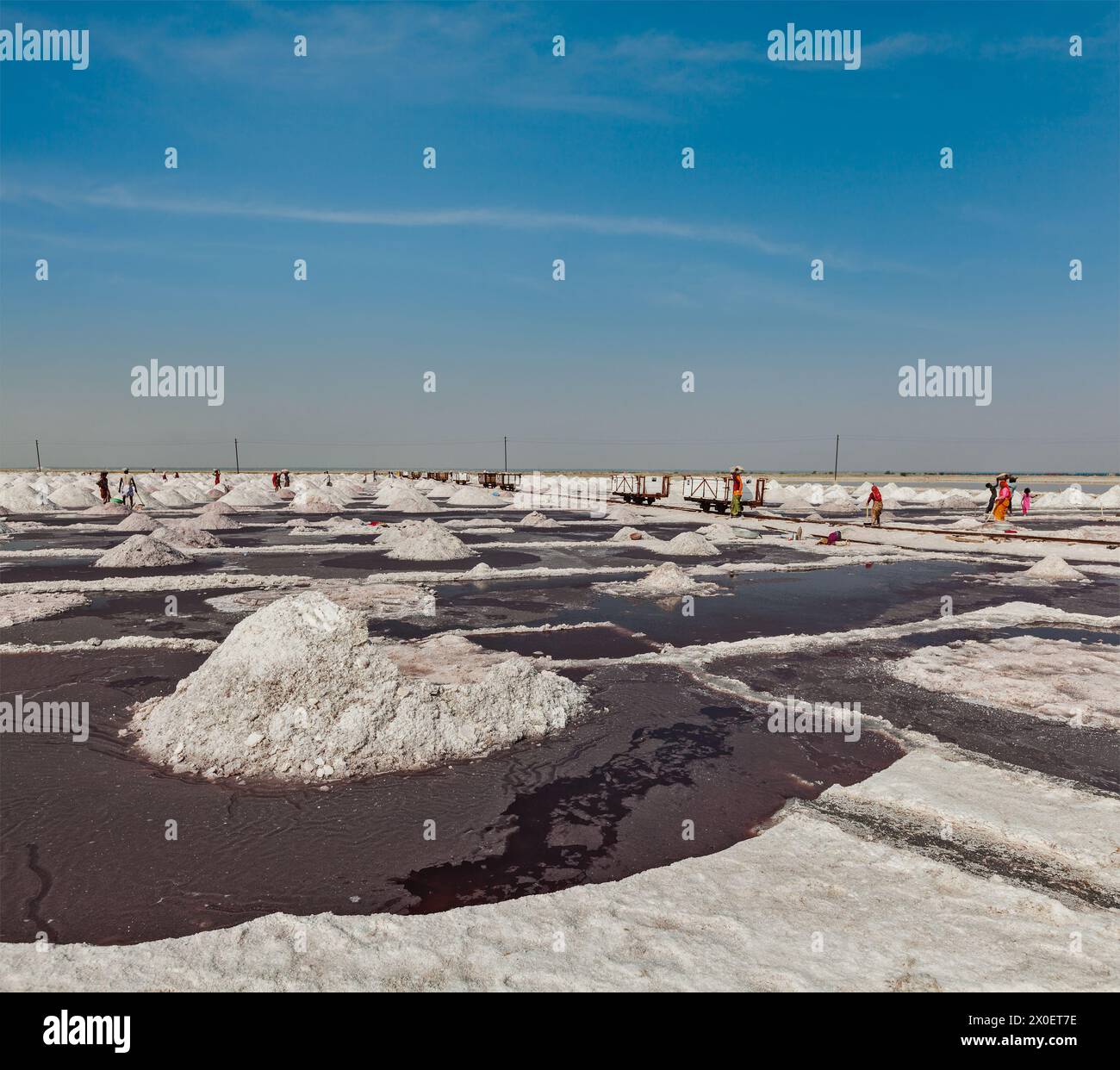 Salt mine at Sambhar Lake, Sambhar, Rajasthan, India Stock Photo - Alamy