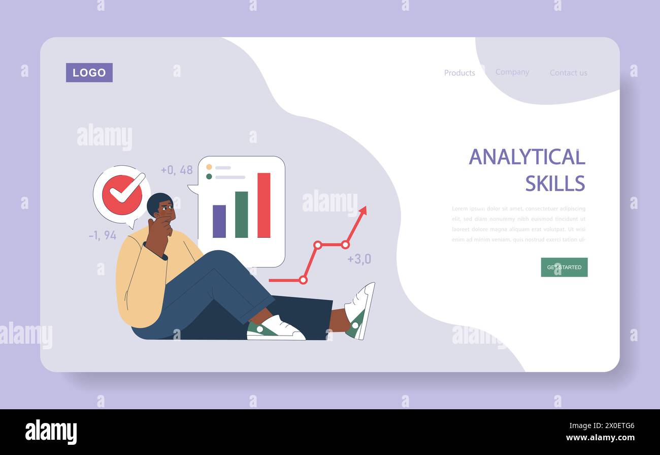 Analytical Skills. An individual contemplates data charts, embodying ...