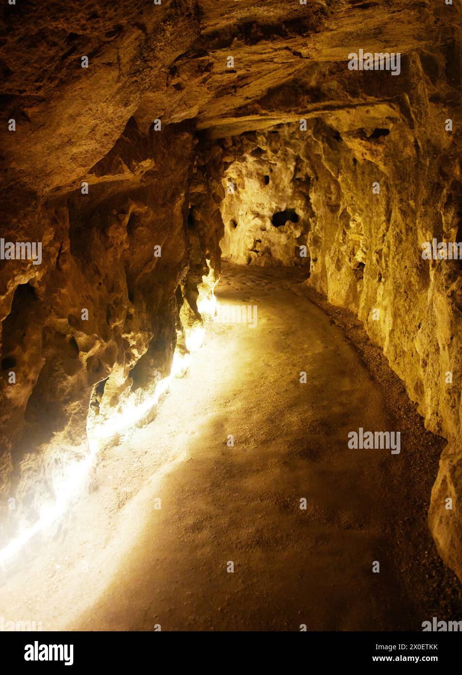 Tunnel walkway from Initiation Well in Quinta da Regaleira in Sintra ...