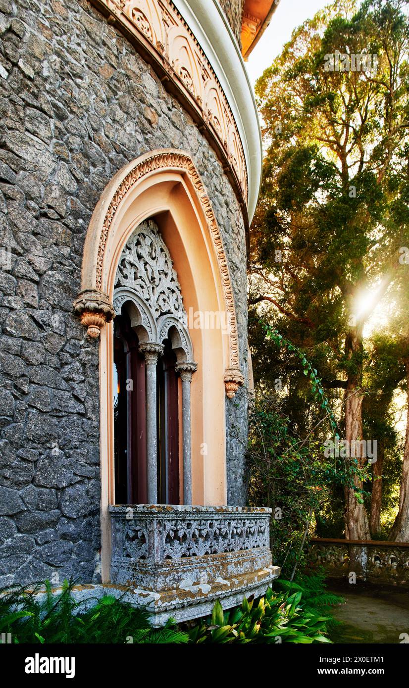 Architectural detail of Palacio da Pena castelo da Pena, Sintra ...