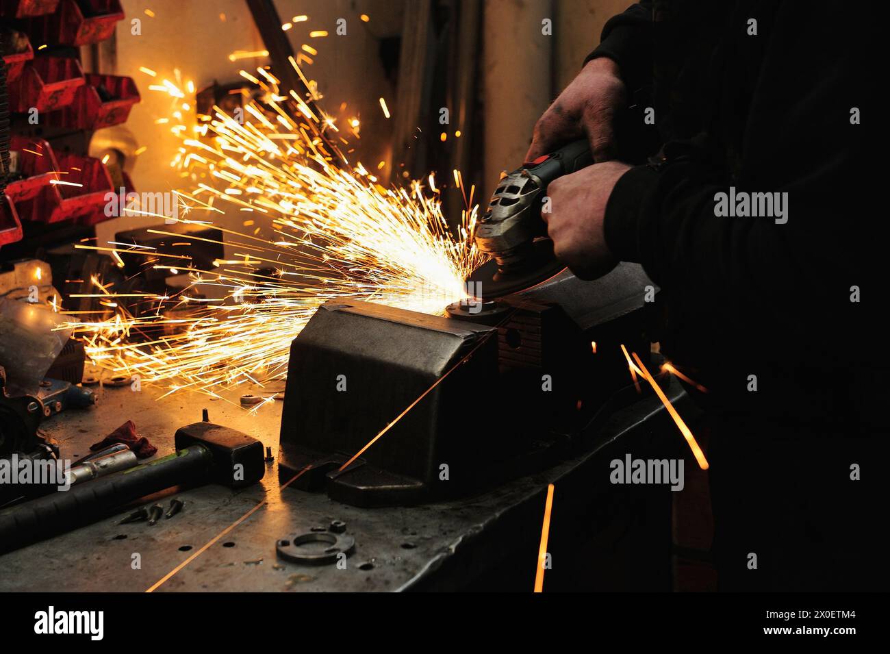grinder, high, cutting, sparks, danger, safety, hygiene, work, hand ...