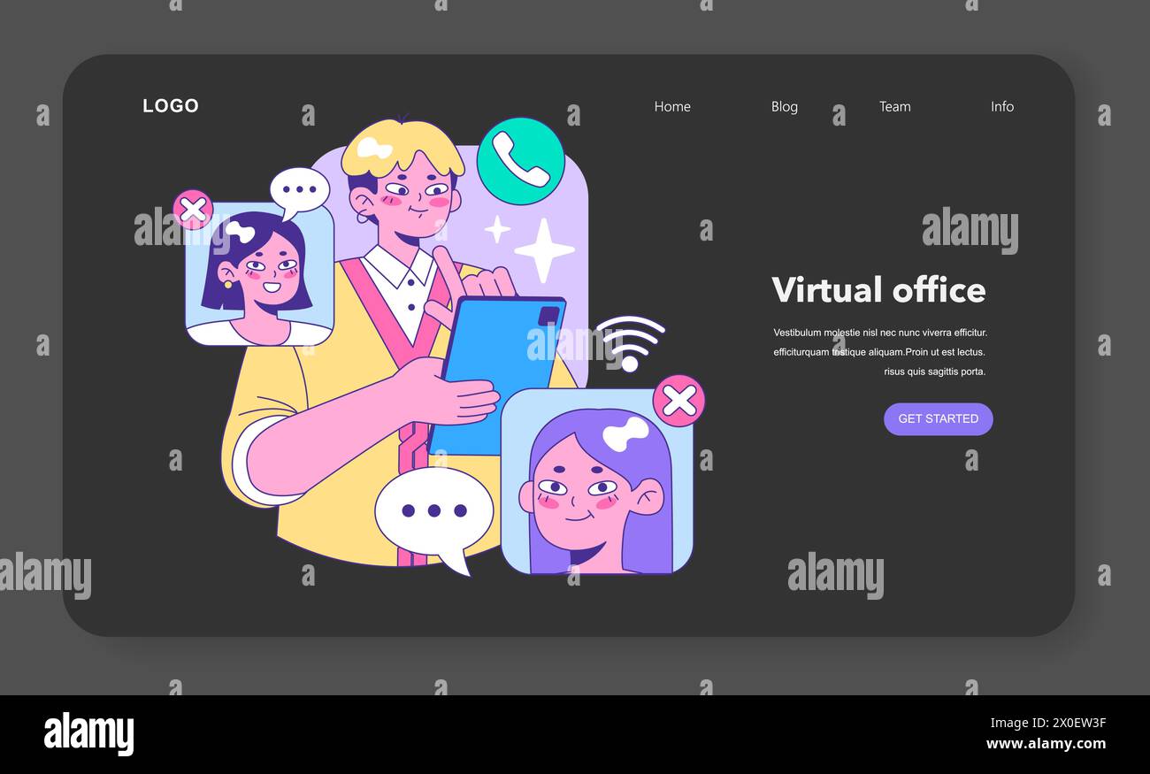 Youthful individual adeptly navigating a digital tablet, communicating ...