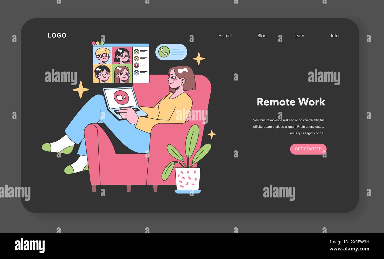 A relaxed telecommuter participates in a virtual team meeting from the ...