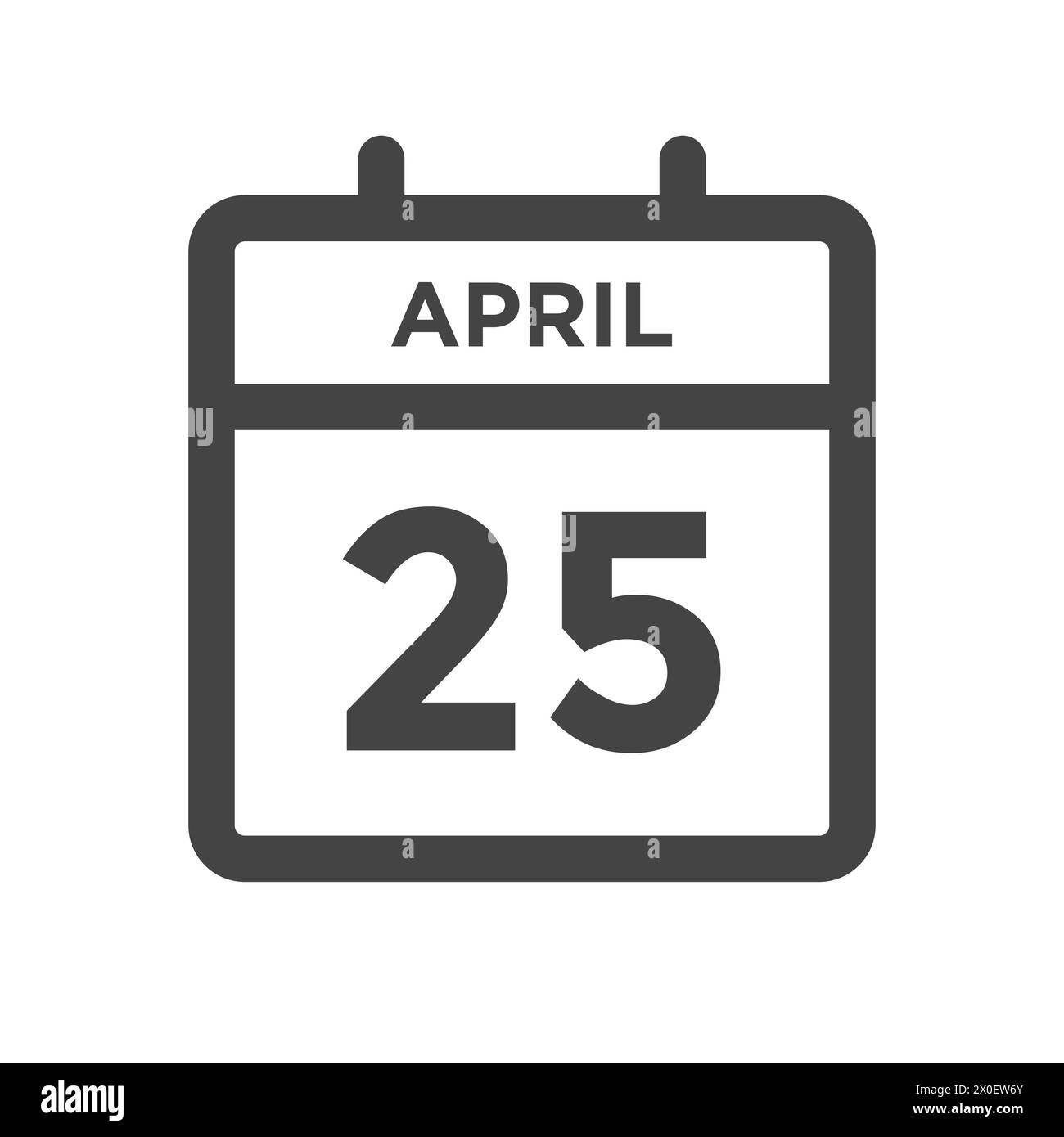April 25 Calendar Day or Calender Date for Deadline or Appointment ...