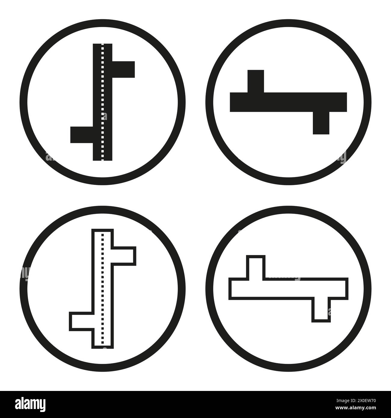 Technical measurement tools icons. Engineering precision equipment ...