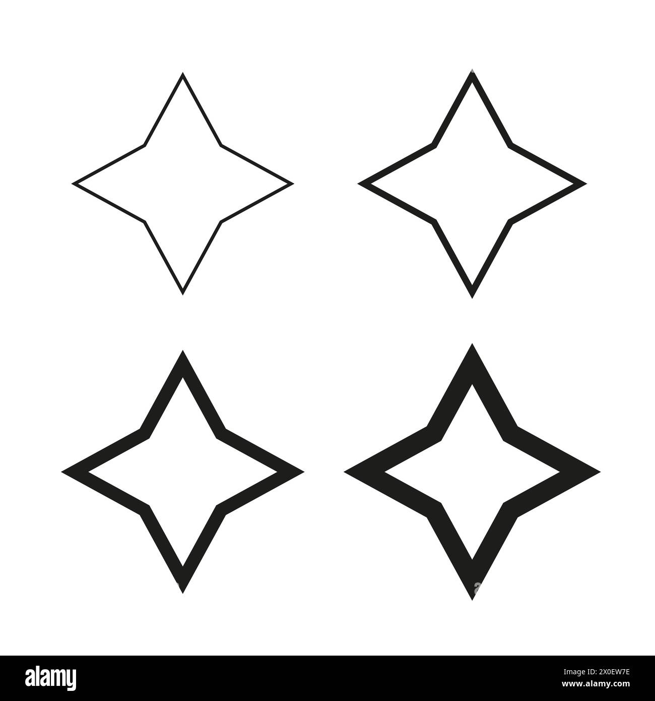 Star shapes set. Rating and review concept. Favorite icon collection ...