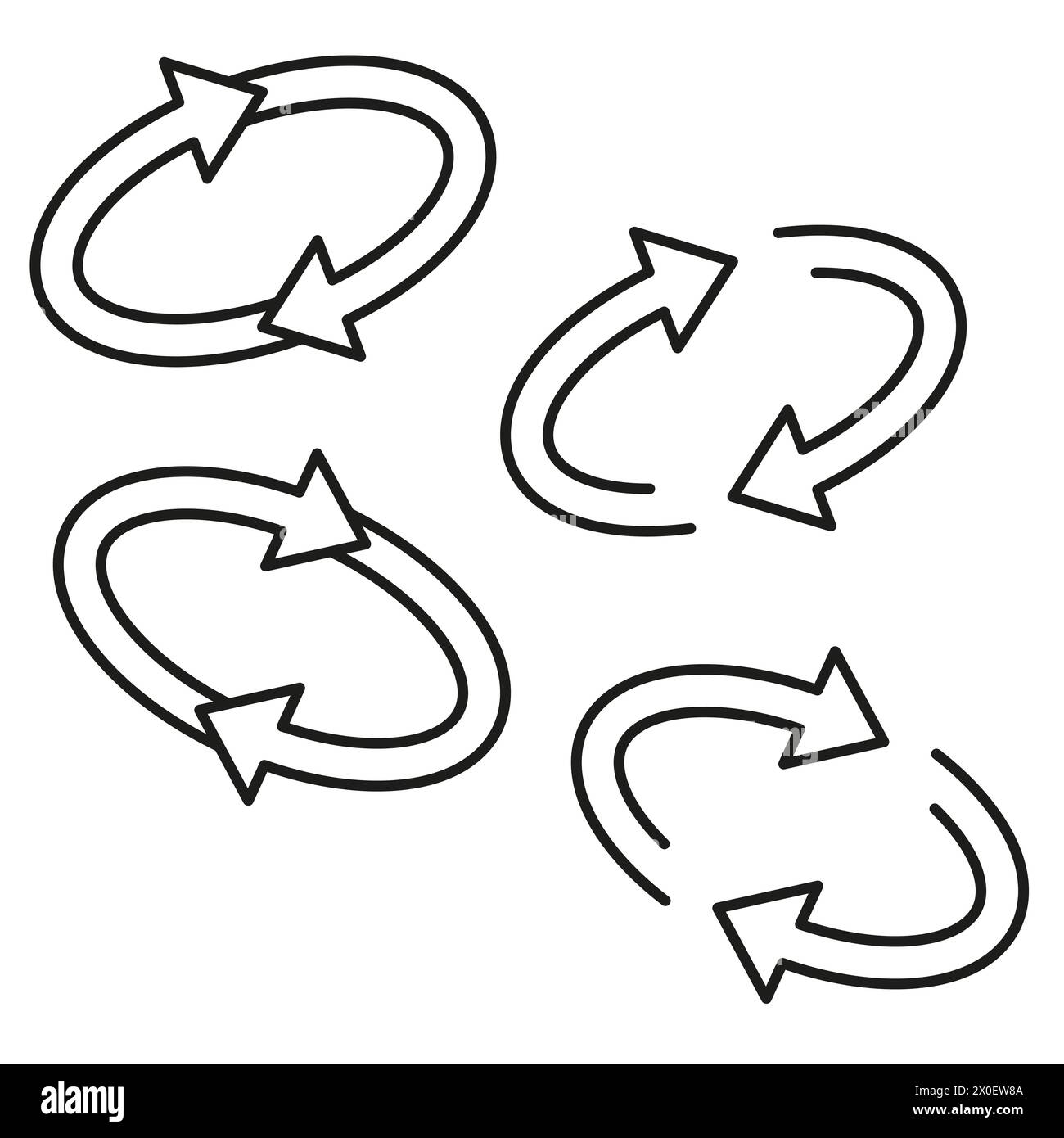 Recycling arrows outline. Circular economy symbol. Environmental ...