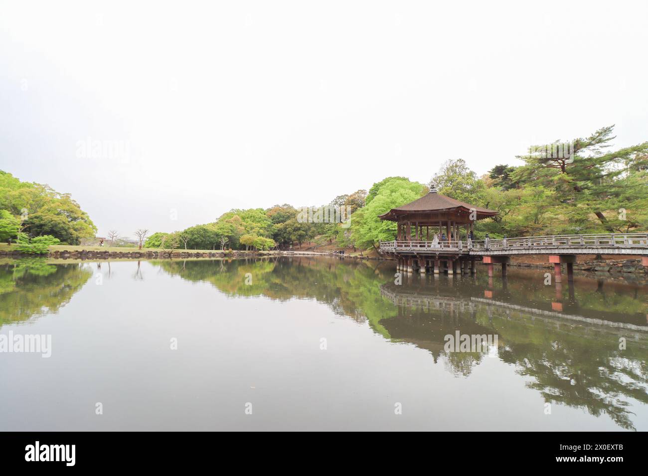 Ukimido gazebo at Ara Pond, Nara Park, Nara, Japan Stock Photo - Alamy