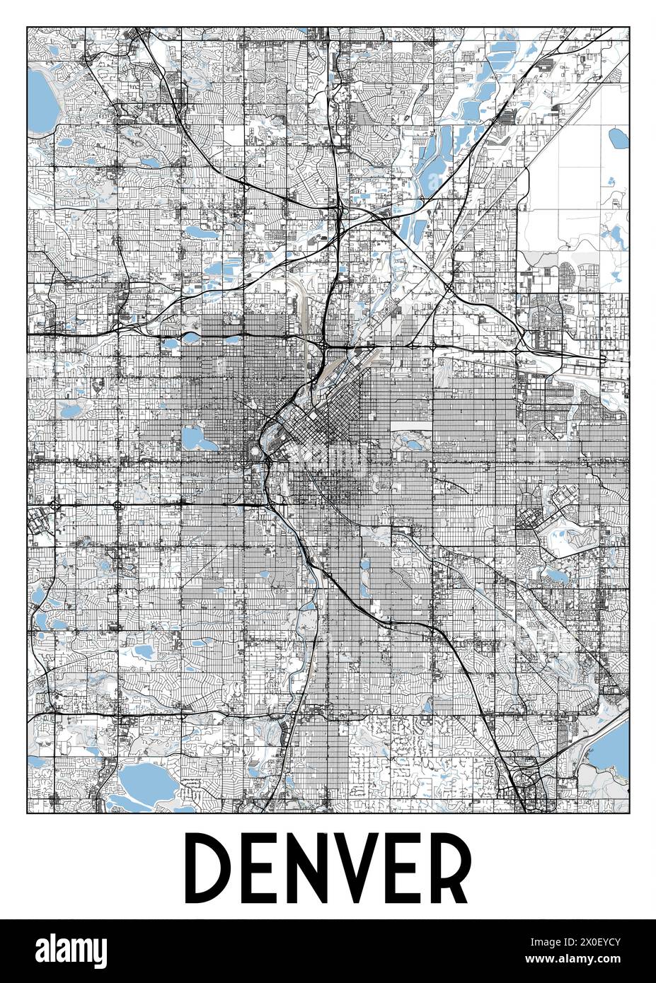 Poster map art of Denver, Colorado, USA Stock Vector Image & Art - Alamy