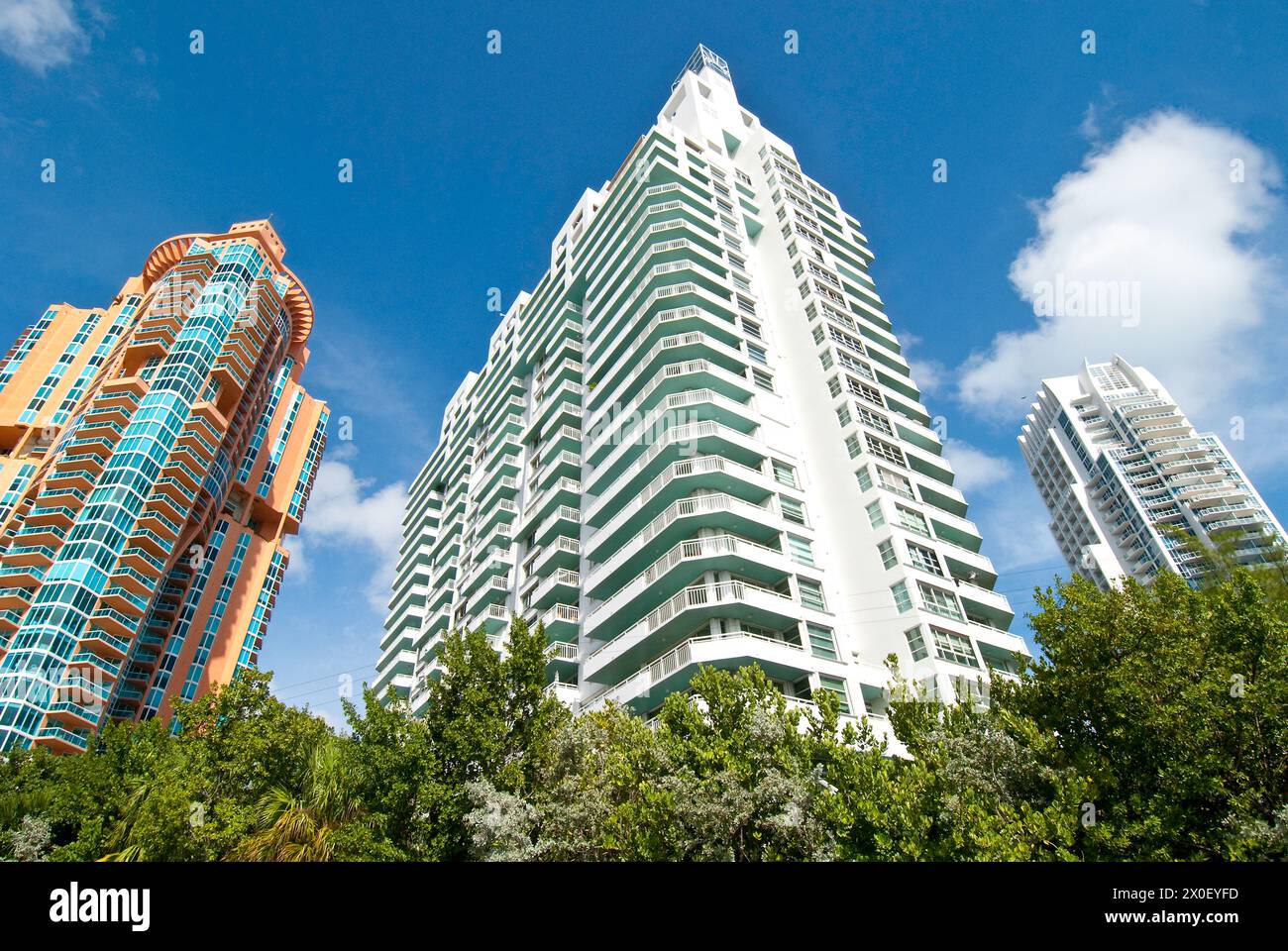 luxury condo buildings on South Beach in Miami Beach, Florida - USA ...