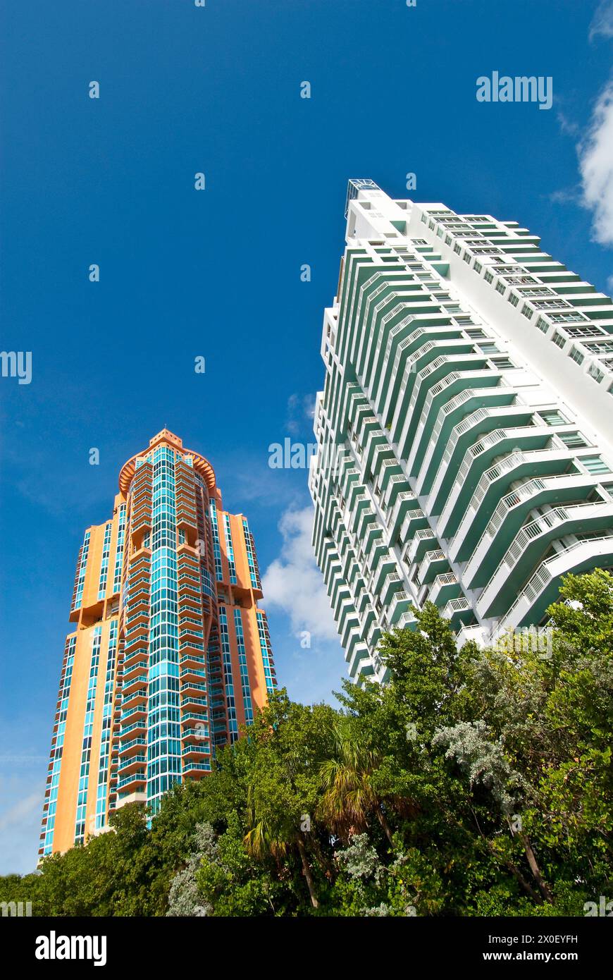 luxury condo buildings on South Beach in Miami Beach, Florida - USA ...