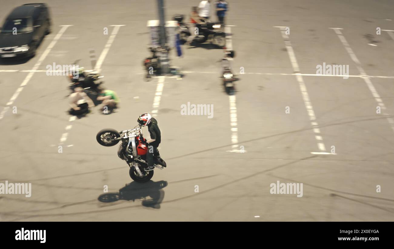 Aerial shot biker ride on hi-res stock photography and images - Alamy