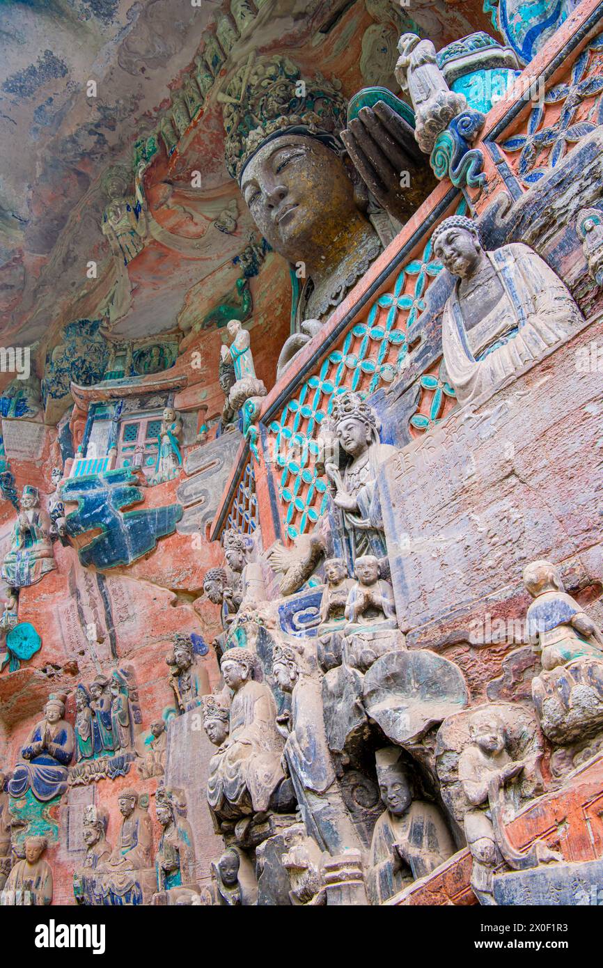 JANUARY 25, 2021, DAZU, CHINA: Ancient Buddhist Hillside Rock Carvings ...